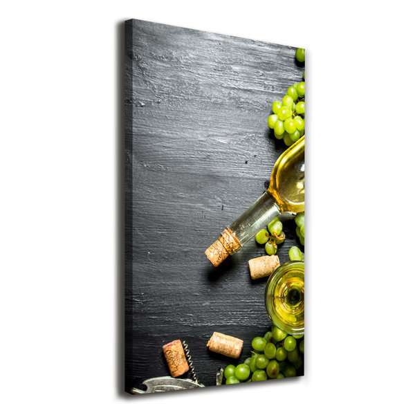 Ebern Designs Trauben und Wein - Kunstdrucke auf Leinwand - Wrapped Canvas | Wayfair.de